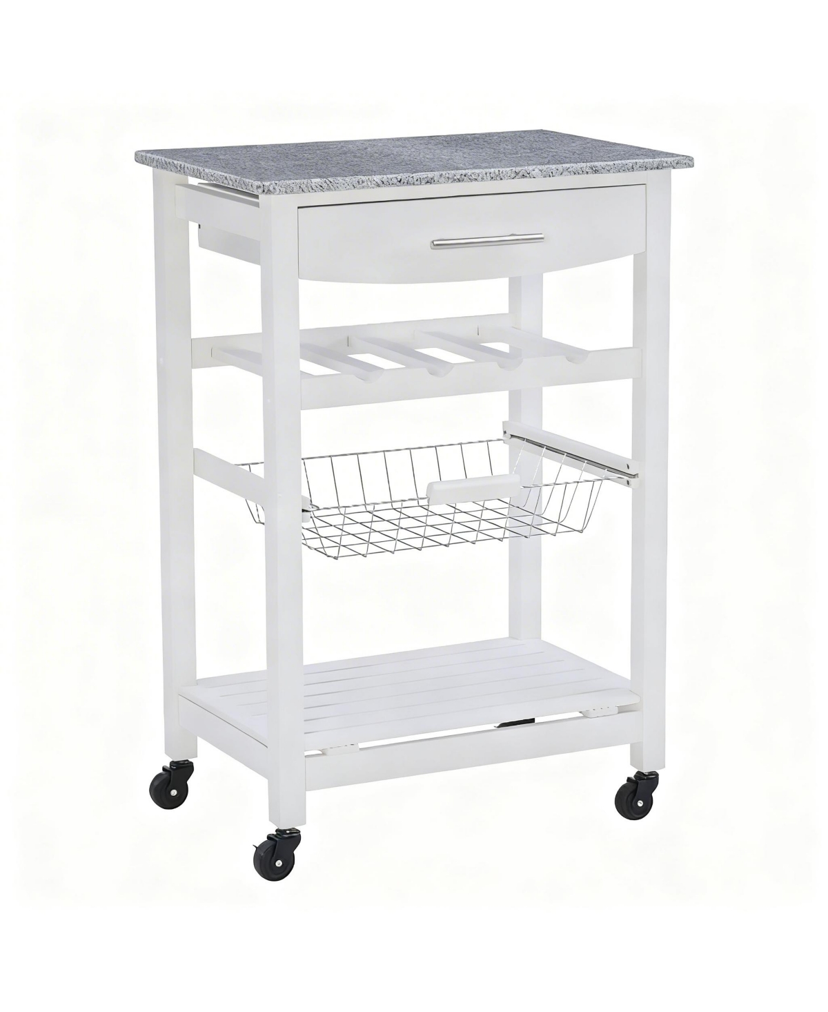 Click here for Yigii Granite top pine kitchen storage cart with c... prices
