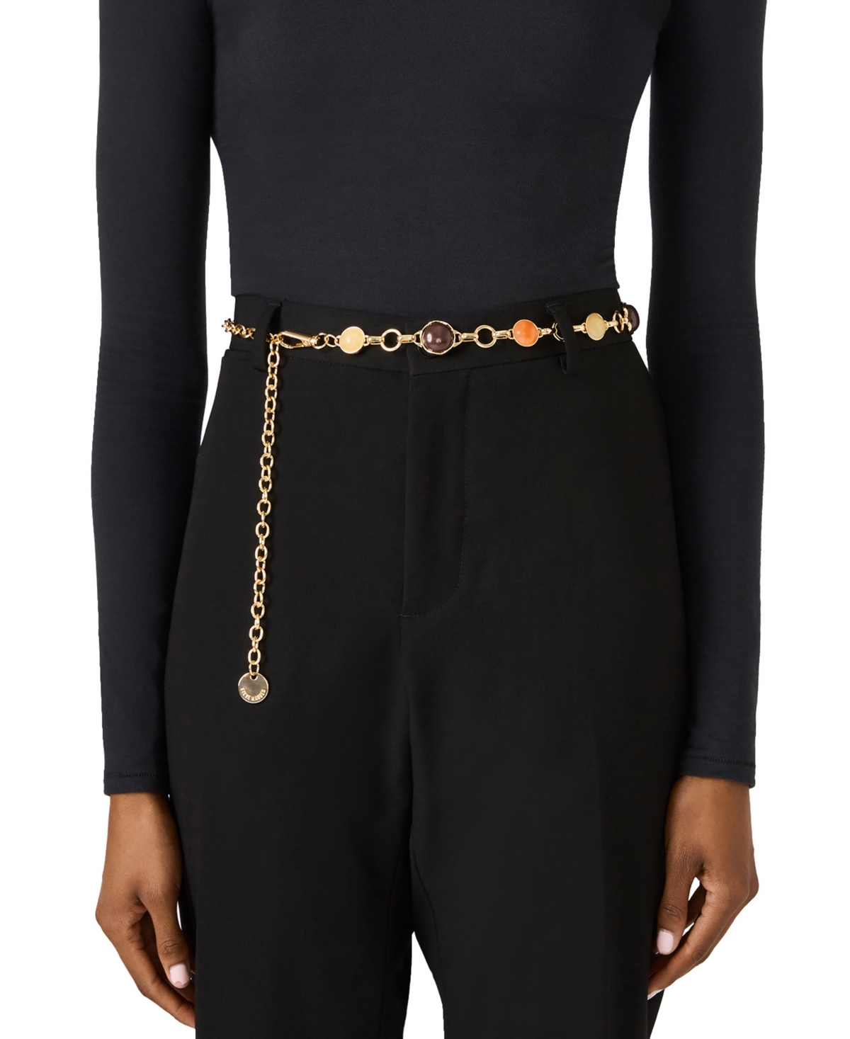 Click here for Steve Madden Gem Stones Hardware Chain Belt - Gold... prices