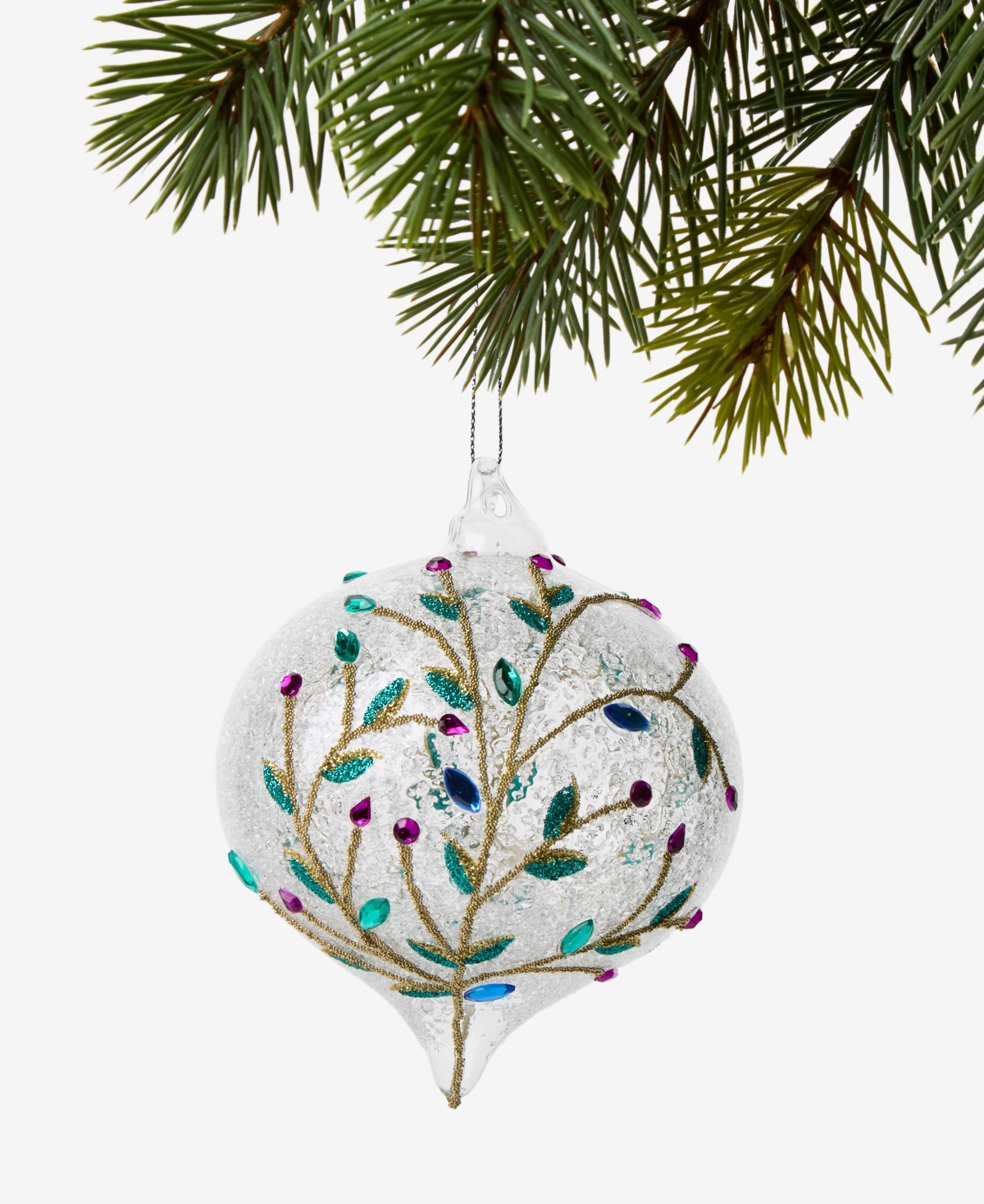 Click here for Holiday Lane Peacock Leaf Pattern Onion Ornament... prices