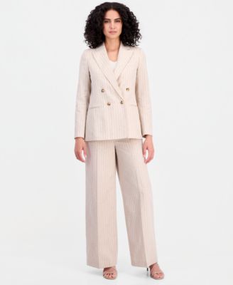 Click here for Tahari Asl Womens Pinstripe Double Breasted Blazer... prices
