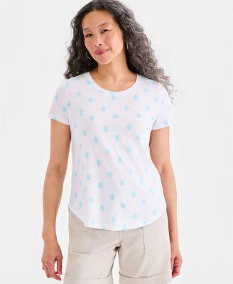 Click here for Style Co Womens Printed Short Sleeve Crewneck T Sh... prices
