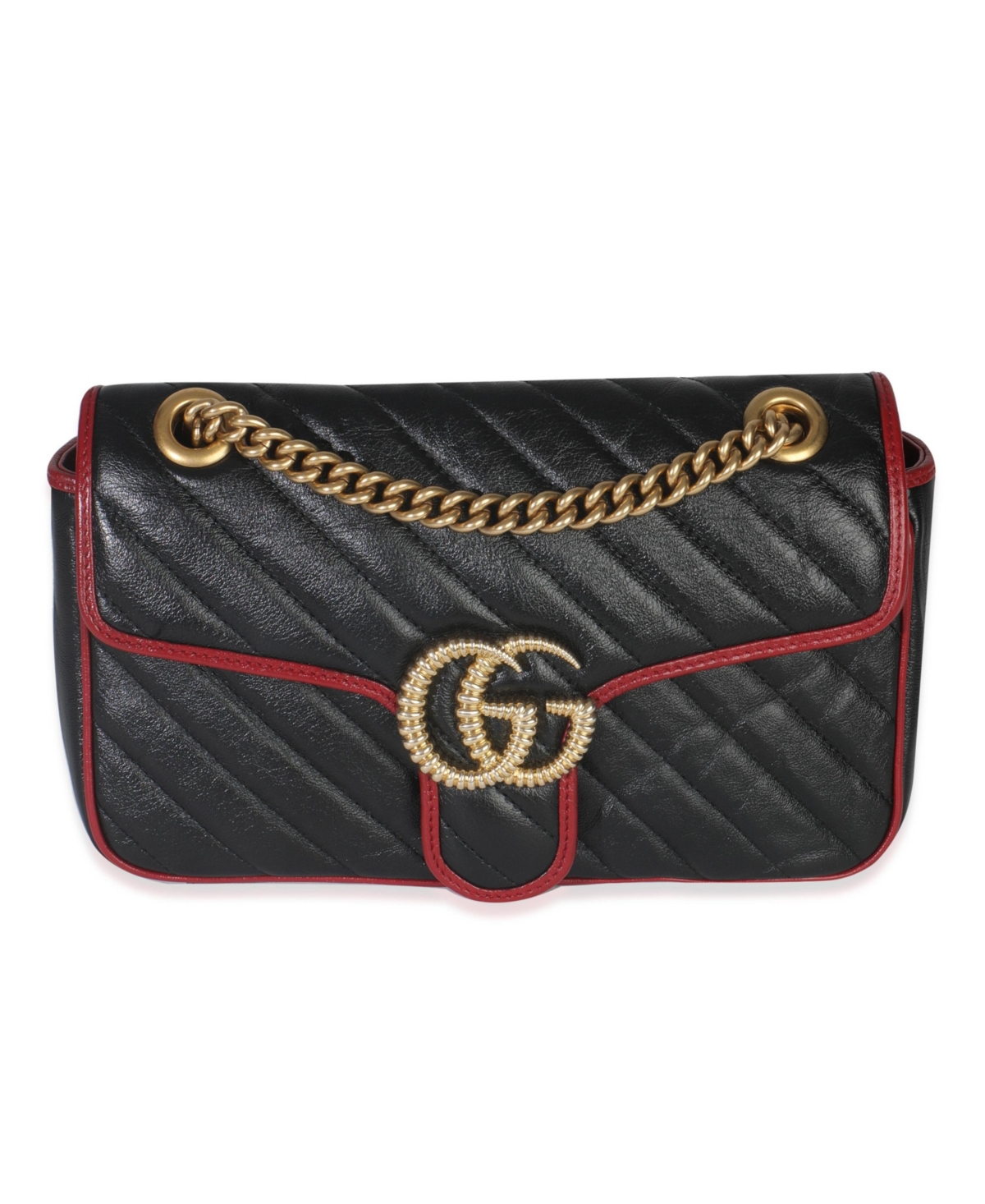 Click here for Pre-Owned Gucci Red Black Calfskin Torchon Small G... prices