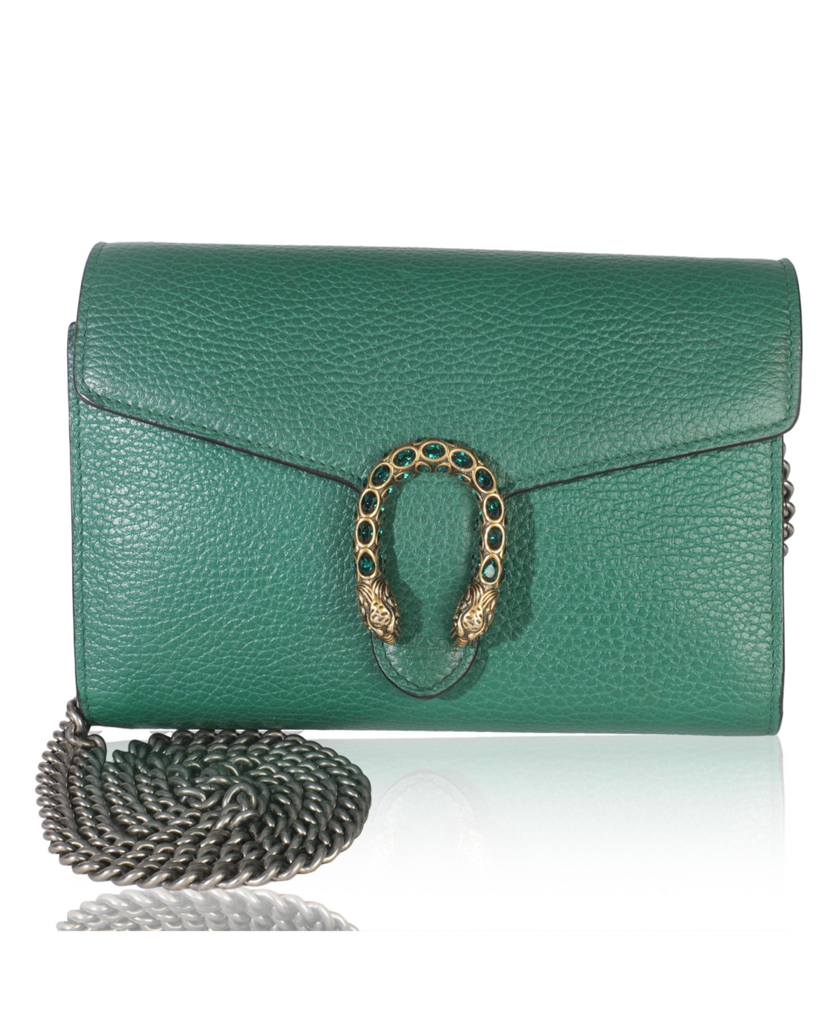 Click here for Pre-Owned Gucci Emerald Pebbled Calfskin Dionysus... prices