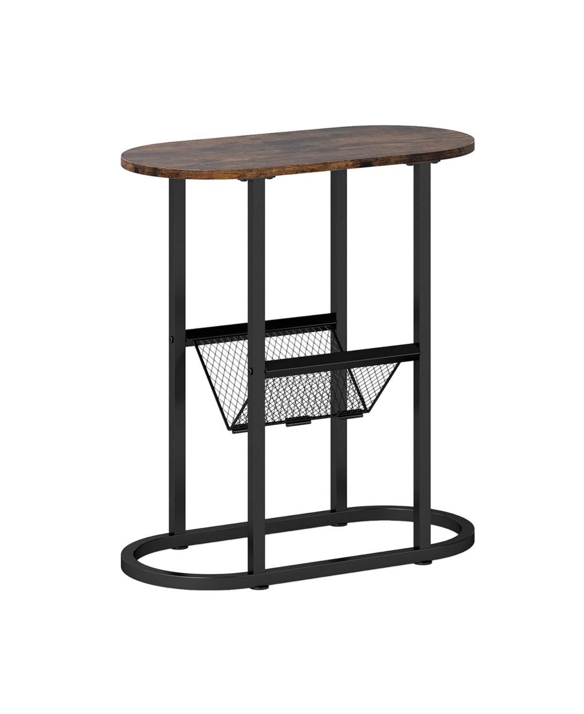 Click here for Sugift Two Tier Oval Narrow Bedside End Table - Br... prices