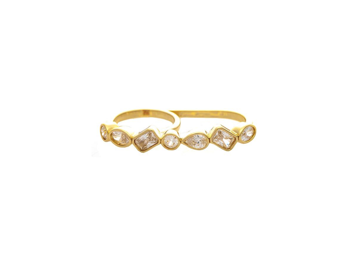 Click here for Rivka Friedman 18K Gold Plated Double Finger Cz Be... prices