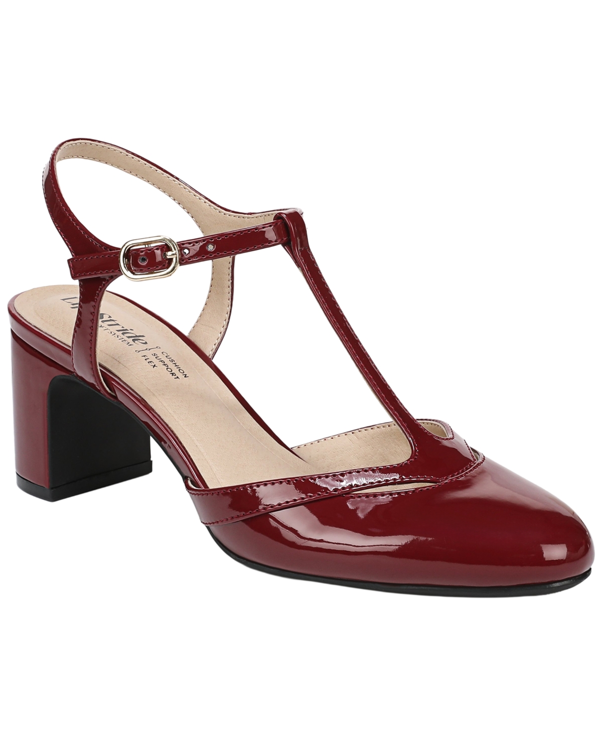 Click here for LifeStride Womens Toni T-Strap Pointed Toe Pumps -... prices