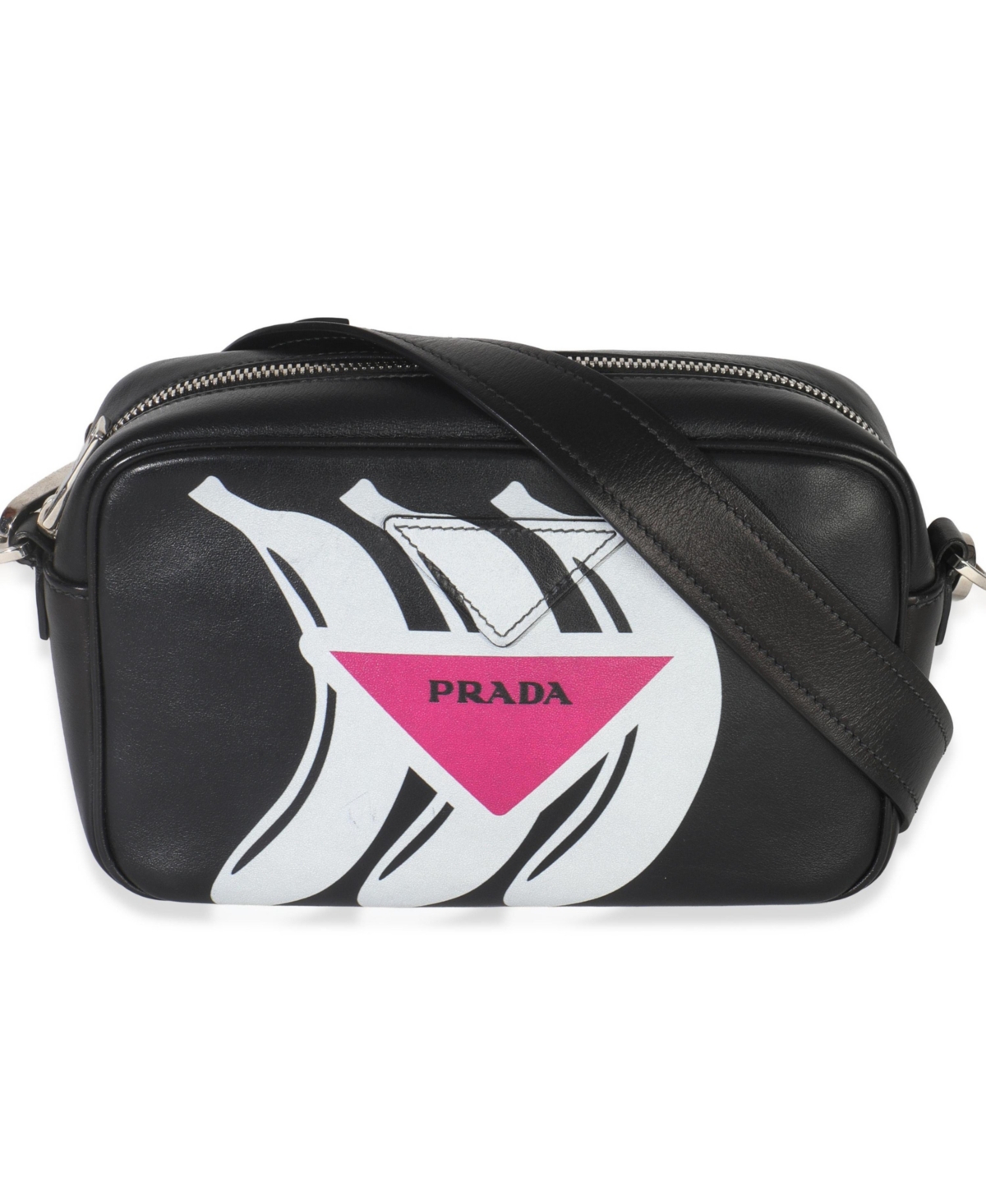 Click here for Pre-Owned Prada Black Pink Calfskin Banana Logo Cr... prices