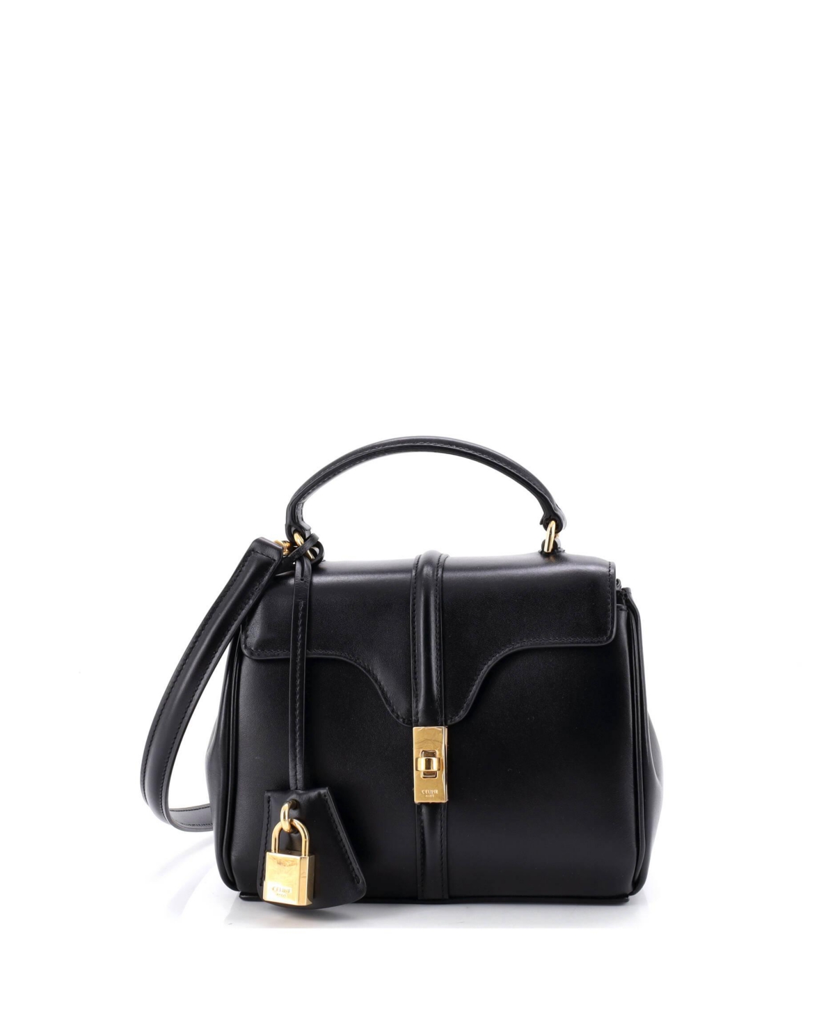 Click here for Pre-Owned Celine Mini 16 Top Handle Bag Smooth Cal... prices