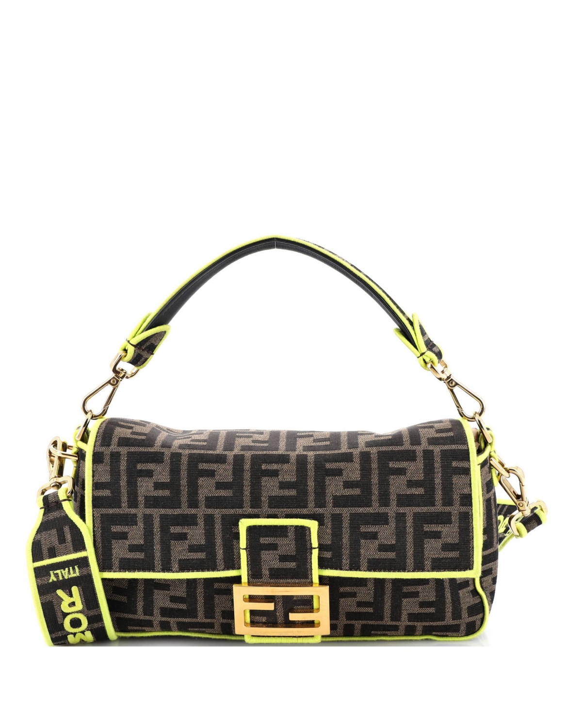 Click here for Pre-Owned Fendi Medium Baguette Nm Bag Zucca Canva... prices