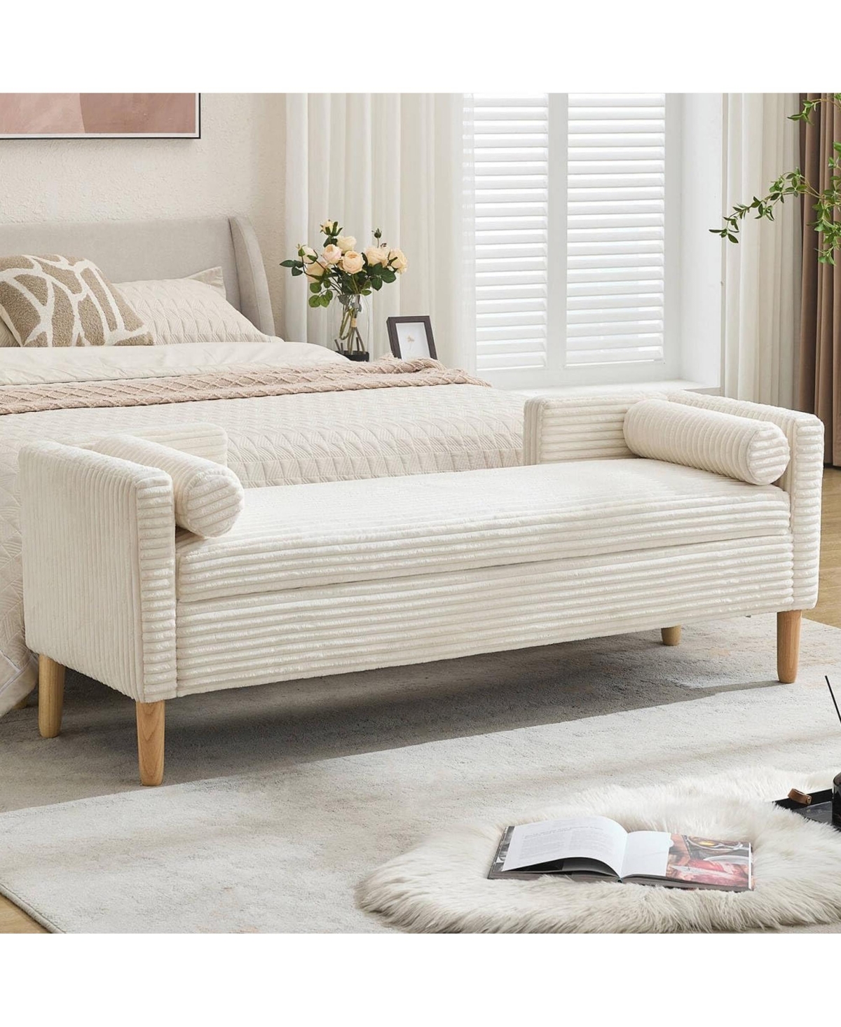 Click here for Rainsken 65" Storage Ottoman - Corduroy Uphol... prices