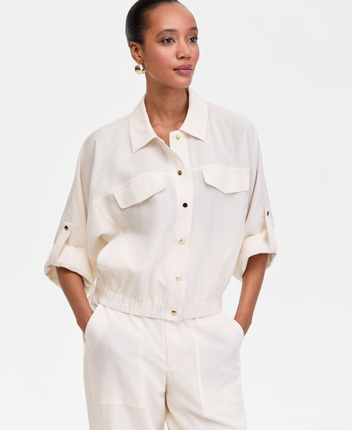 Click here for I.n.c. International Concepts Womens 3/4-Sleeve Sh... prices