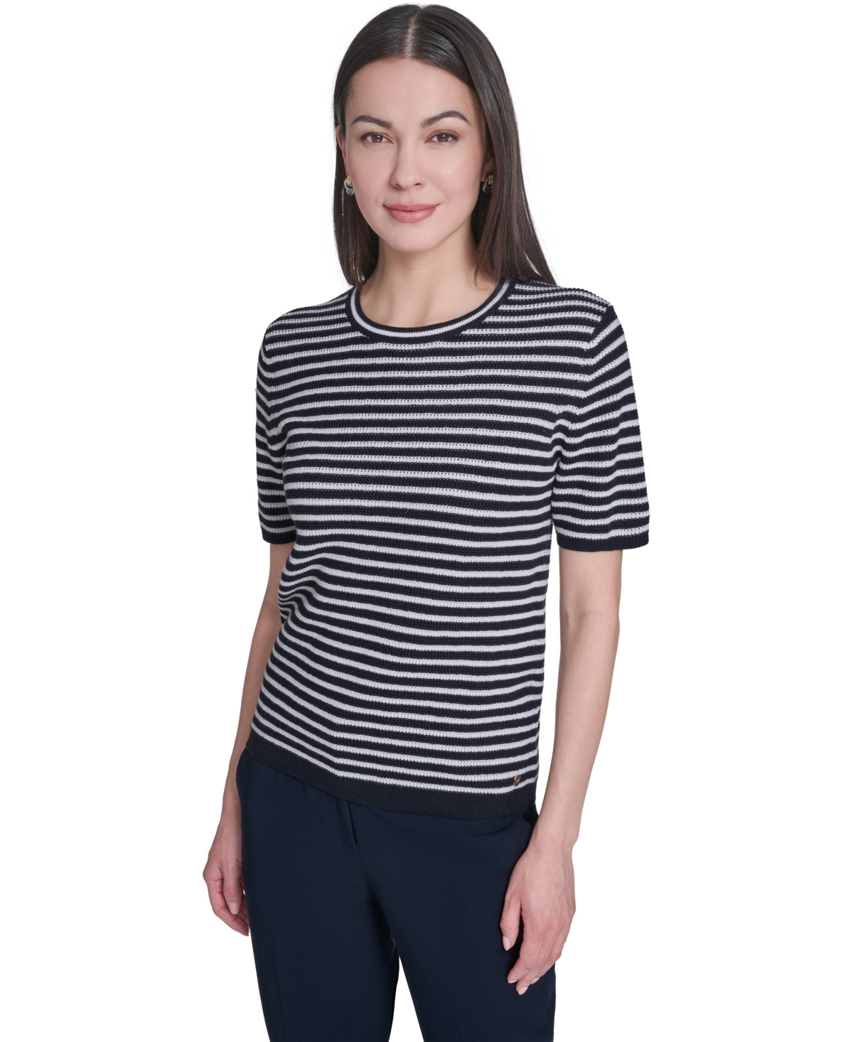 Click here for Tommy Hilfiger Womens Short-Sleeve Striped Sweater... prices