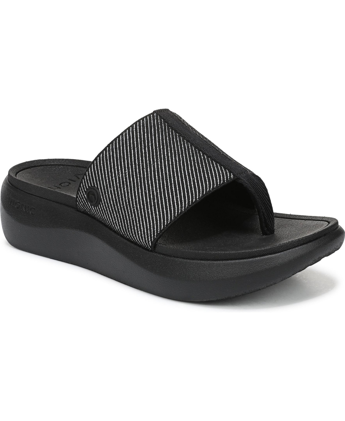 Click here for Vionic Womens Aqua Thong Sandals - Black leather a... prices