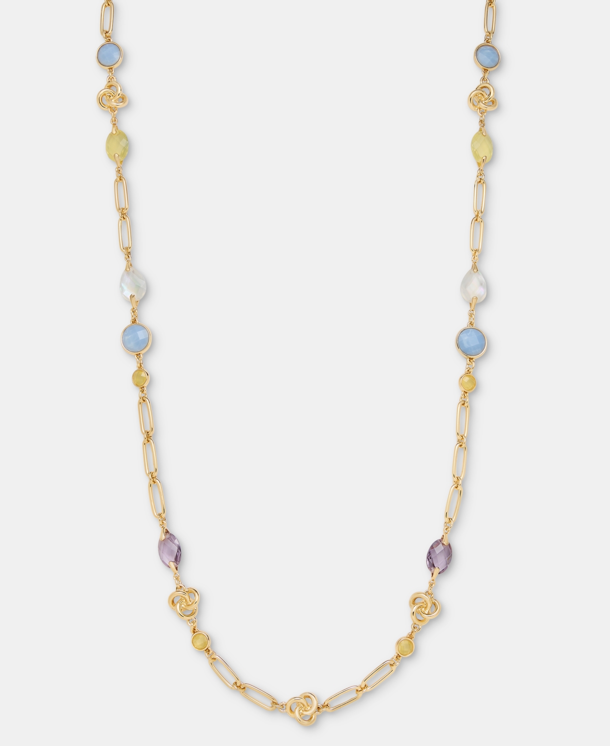Click here for Anne Klein Gold-Tone 42 Stone Knot Strandage Neckl... prices