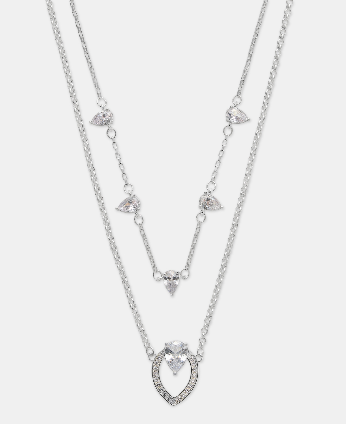 Click here for Anne Klein Silver-Tone Two-in-One Navette Stone Pe... prices