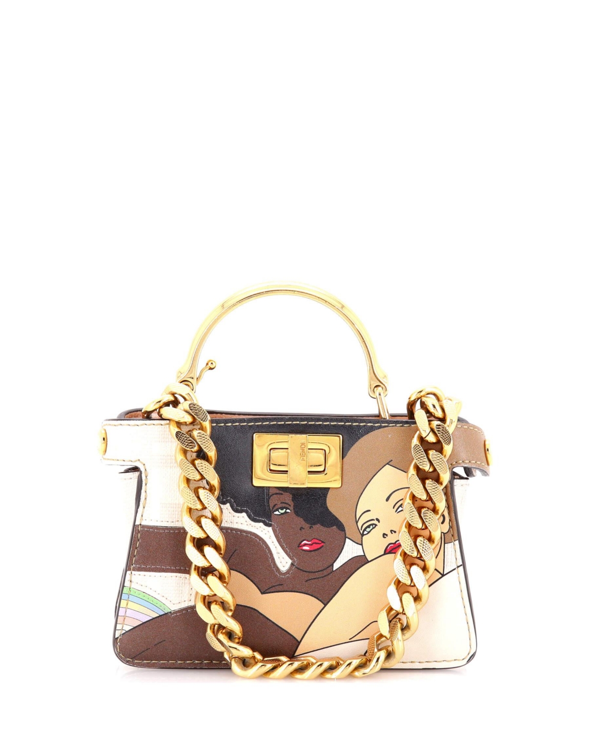 Click here for Pre-Owned Fendi Nano Maxi Handle Peekaboo Bag Zucc... prices