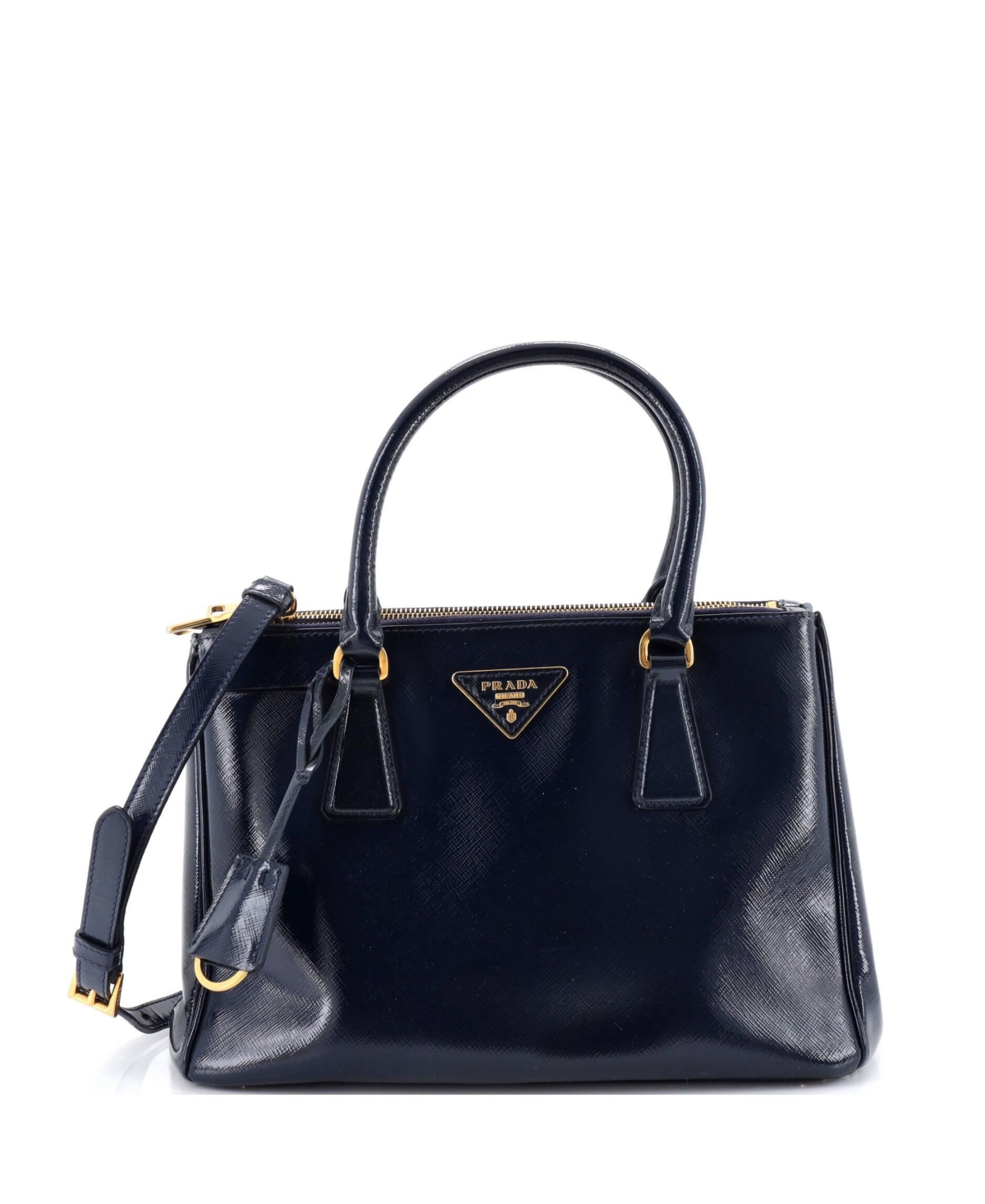 Click here for Pre-Owned Prada Small Double Zip Lux Tote Vernice... prices
