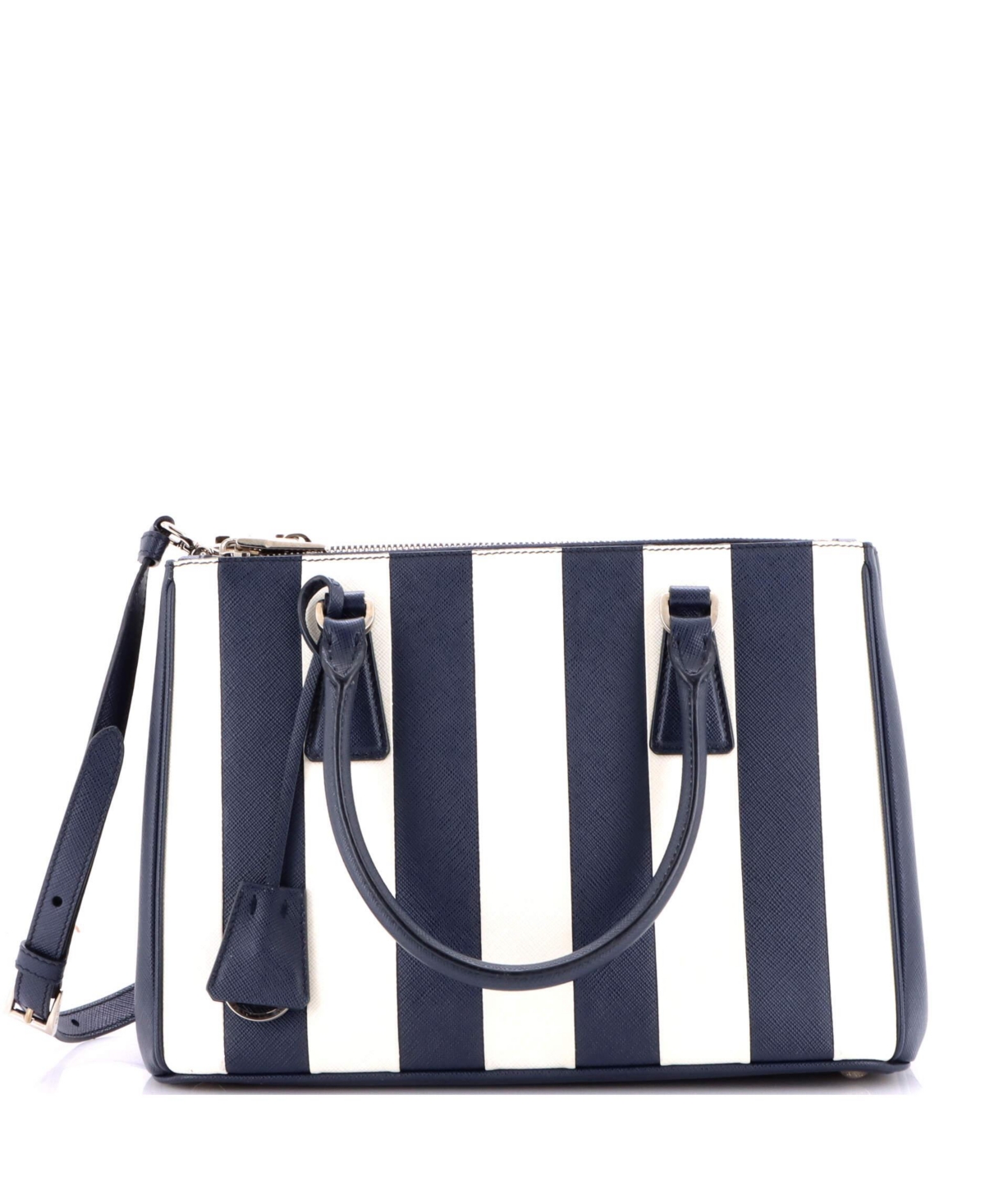 Click here for Pre-Owned Prada Small Double Zip Lux Tote Striped... prices