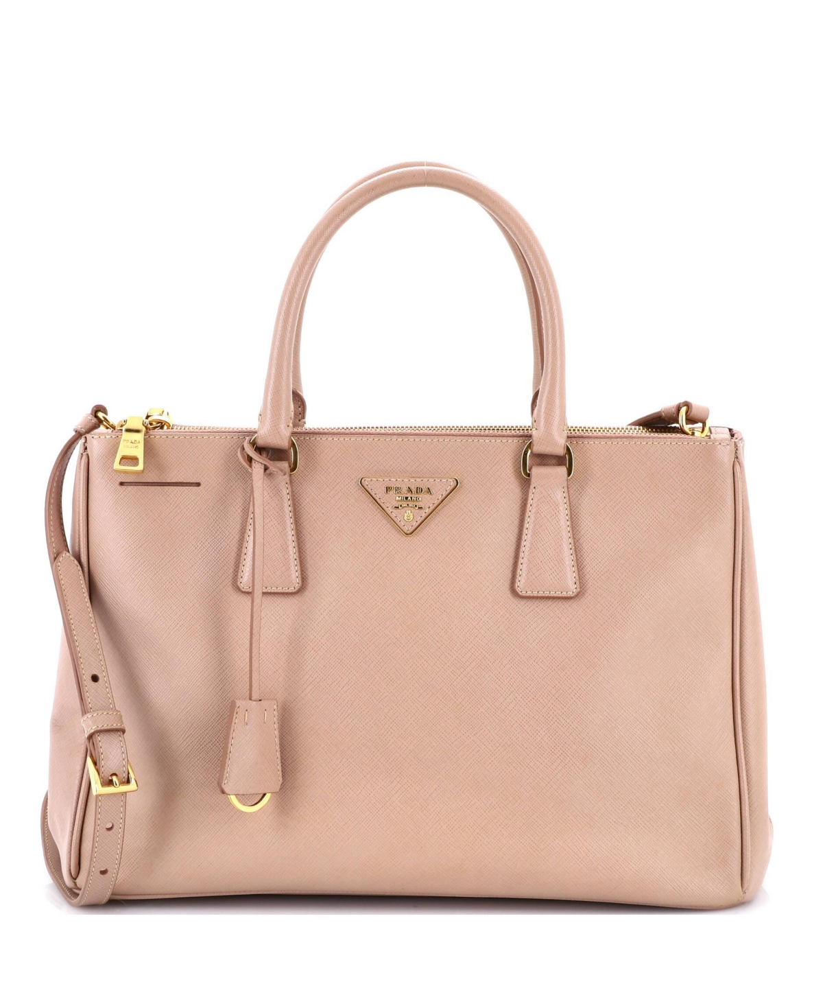 Click here for Pre-Owned Prada Medium Double Zip Lux Tote Saffian... prices