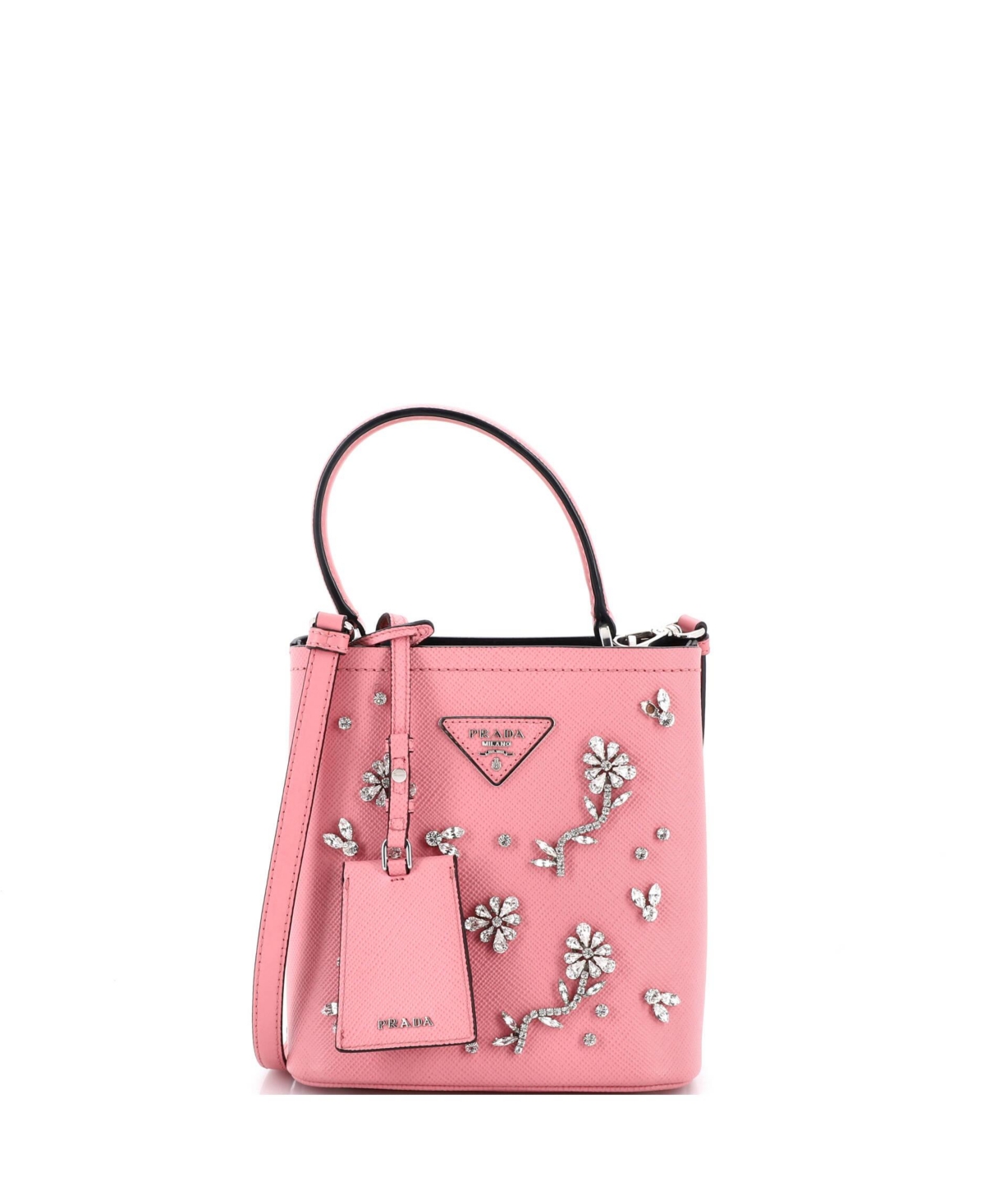 Click here for Pre-Owned Prada Small Panier Bucket Bag Crystal Em... prices