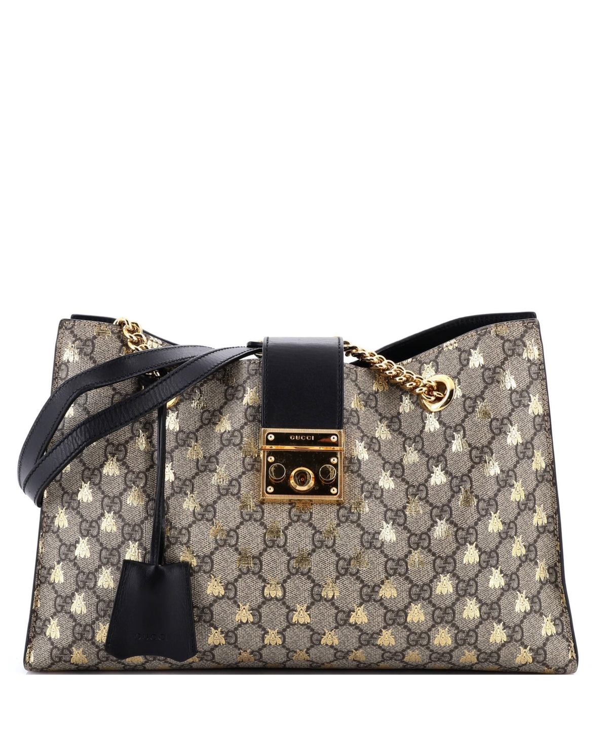 Click here for Pre-Owned Gucci Medium Padlock Chain Tote Printed... prices
