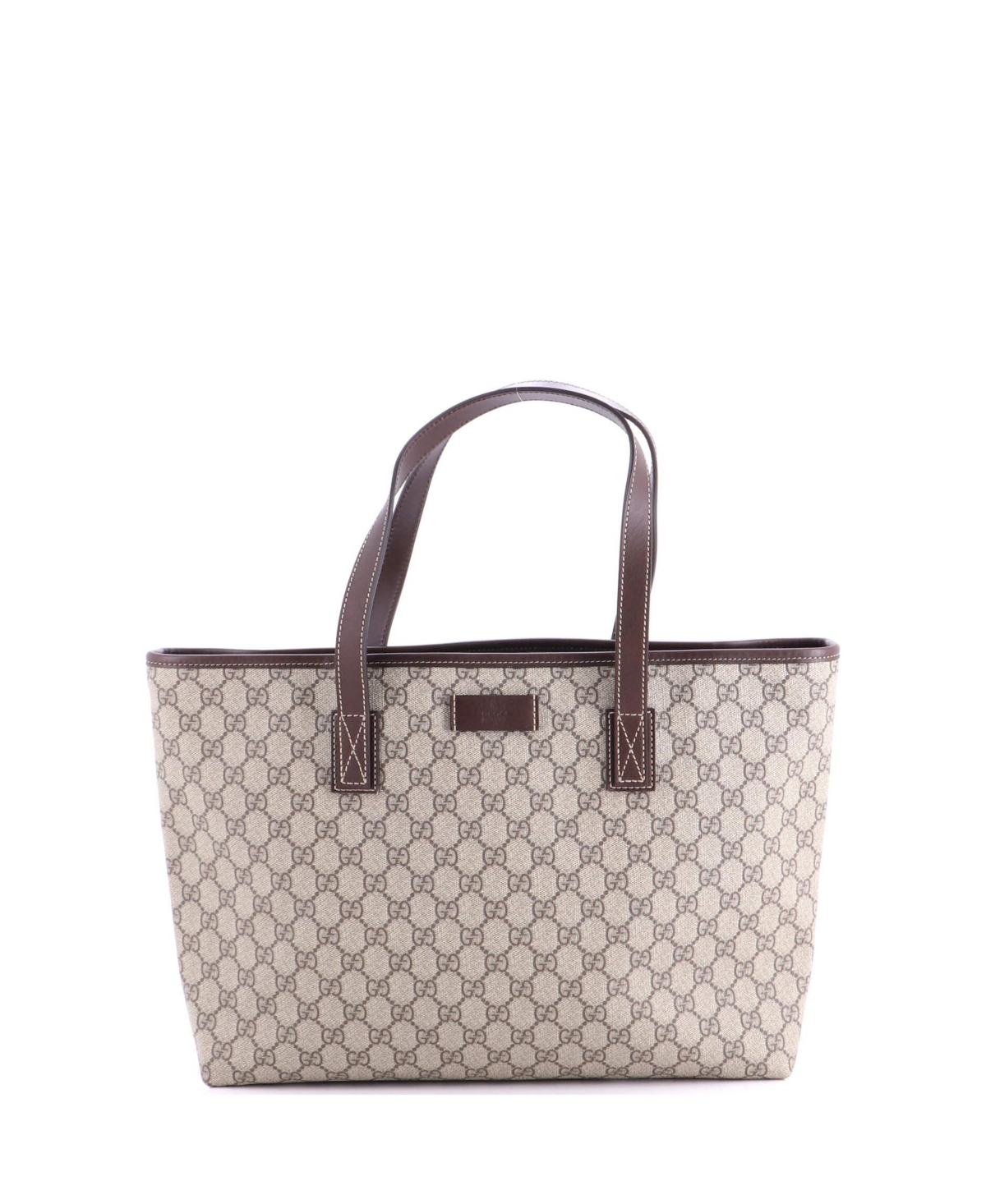 Click here for Pre-Owned Gucci Medium Plus Tote Gg Coated Canvas... prices