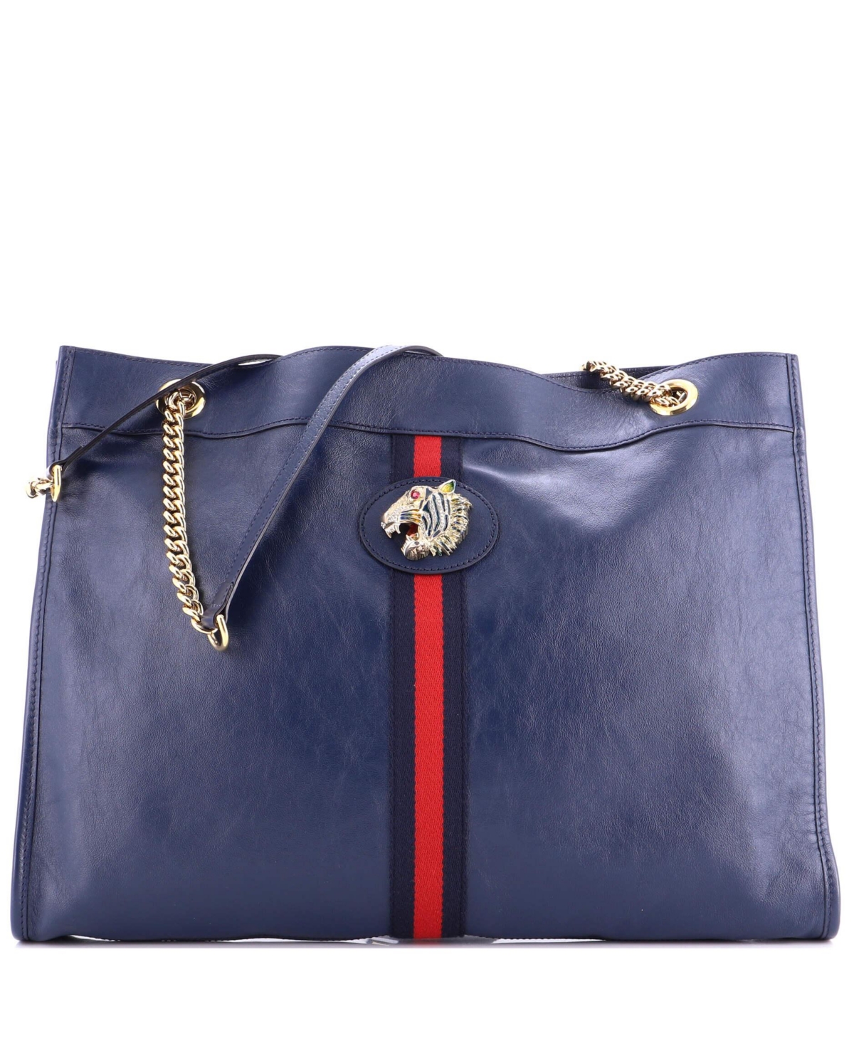 Click here for Pre-Owned Gucci Large Rajah Chain Tote Leather - B... prices