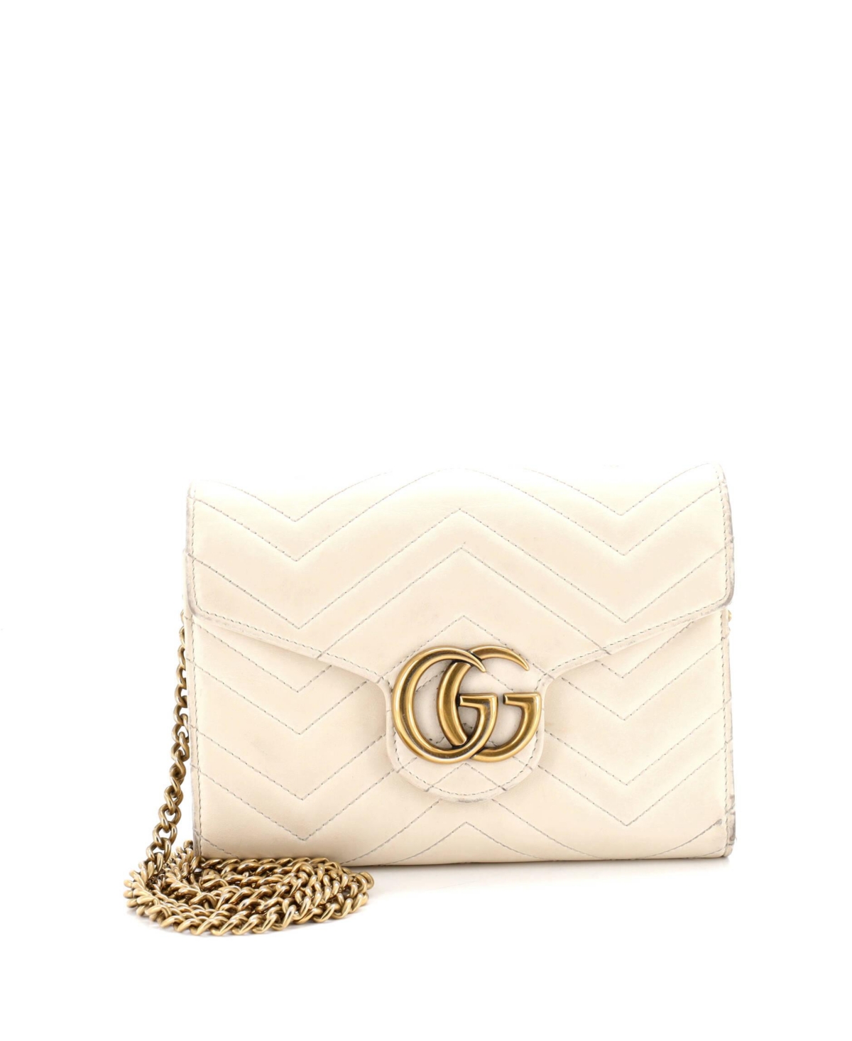 Click here for Pre-Owned Gucci Mini Gg Marmont Chain Wallet Matel... prices
