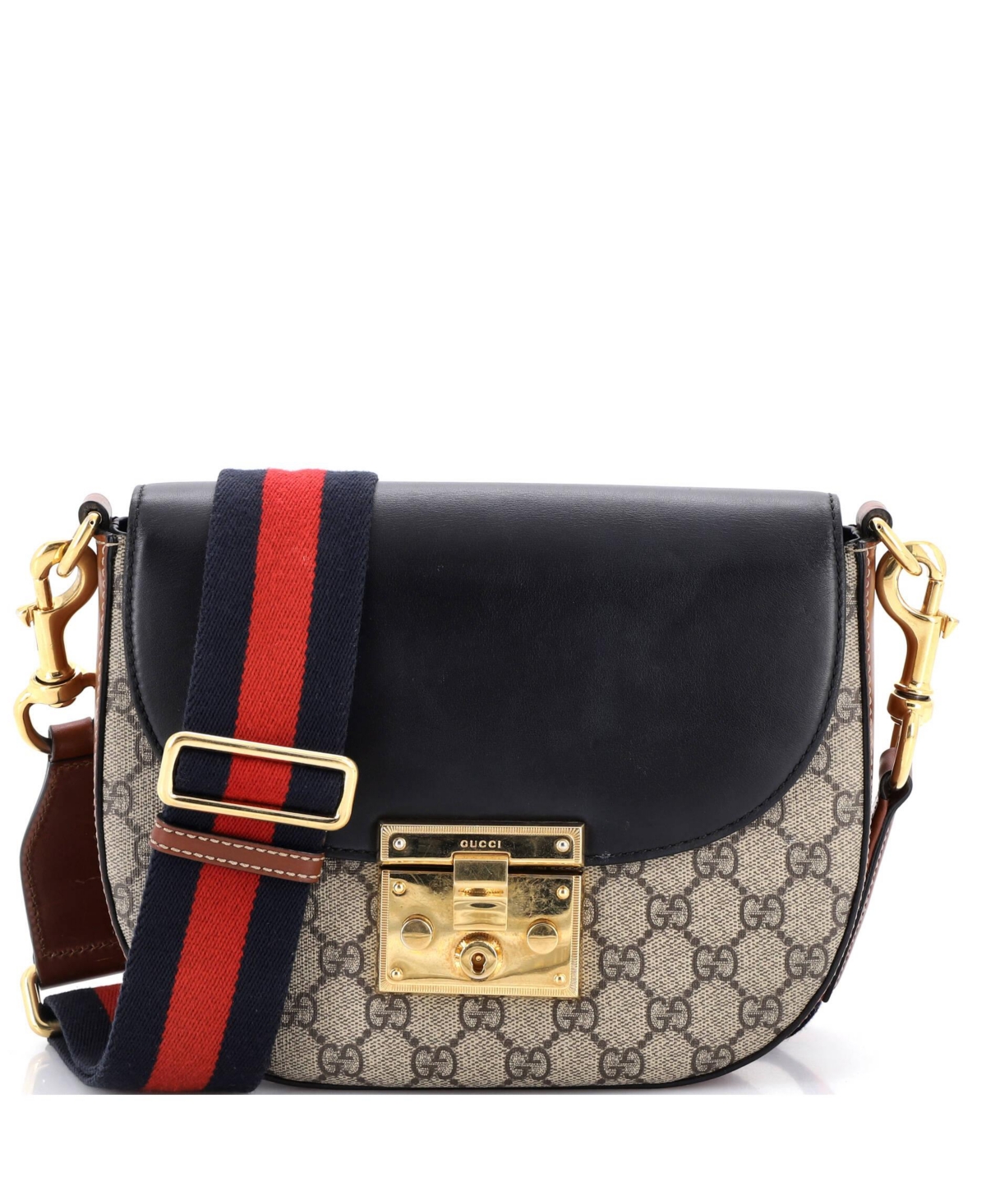 Click here for Pre-Owned Gucci Medium Padlock Saddle Shoulder Bag... prices