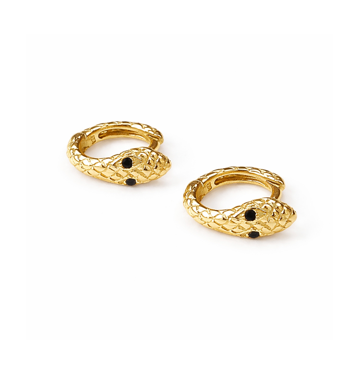 Click here for Rebl Jewelry women Snake Hoop Earrings - Gold prices
