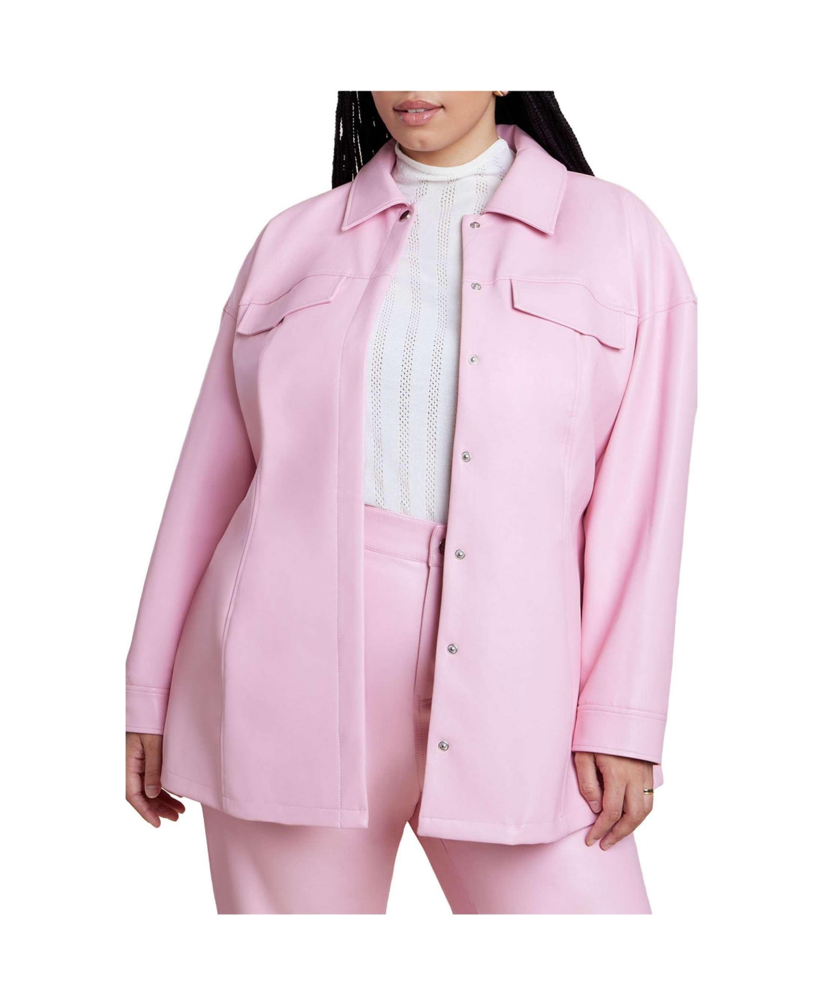 Click here for Eloquii Womens Plus Size Pocket Detail Faux Leathe... prices