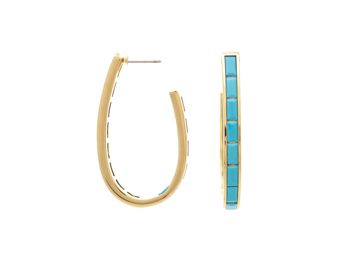 Click here for Rivka Friedman 18K Gold Plated Elongated Hoop Earr... prices