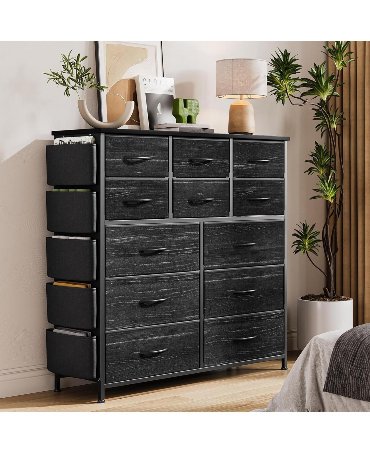 Click here for gaomon 12 Drawer Fabric Dresser with Side Pockets... prices