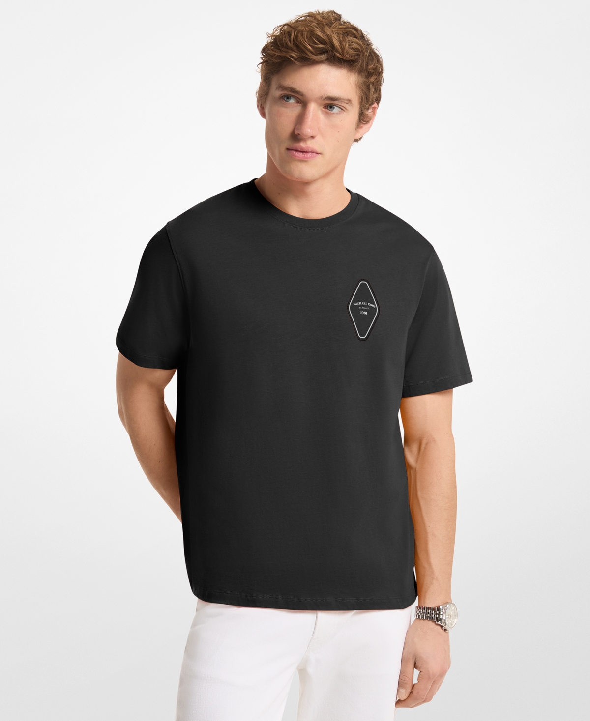 Click here for Michael Kors Mens Mk Keychain Logo Crewneck T-Shir... prices