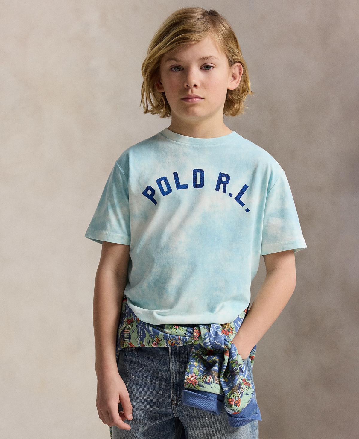 Click here for Polo Ralph Lauren Boys 8-20 Logo Tie-Dye Cotton Te... prices