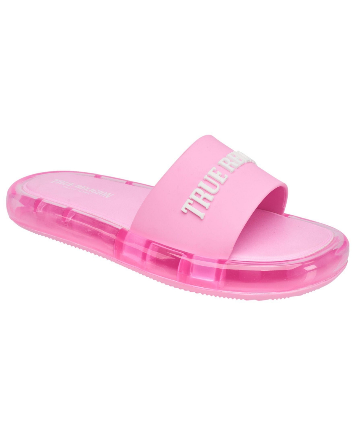 Click here for True Religion Womens Logo Strap Jelly Slide - Pink prices