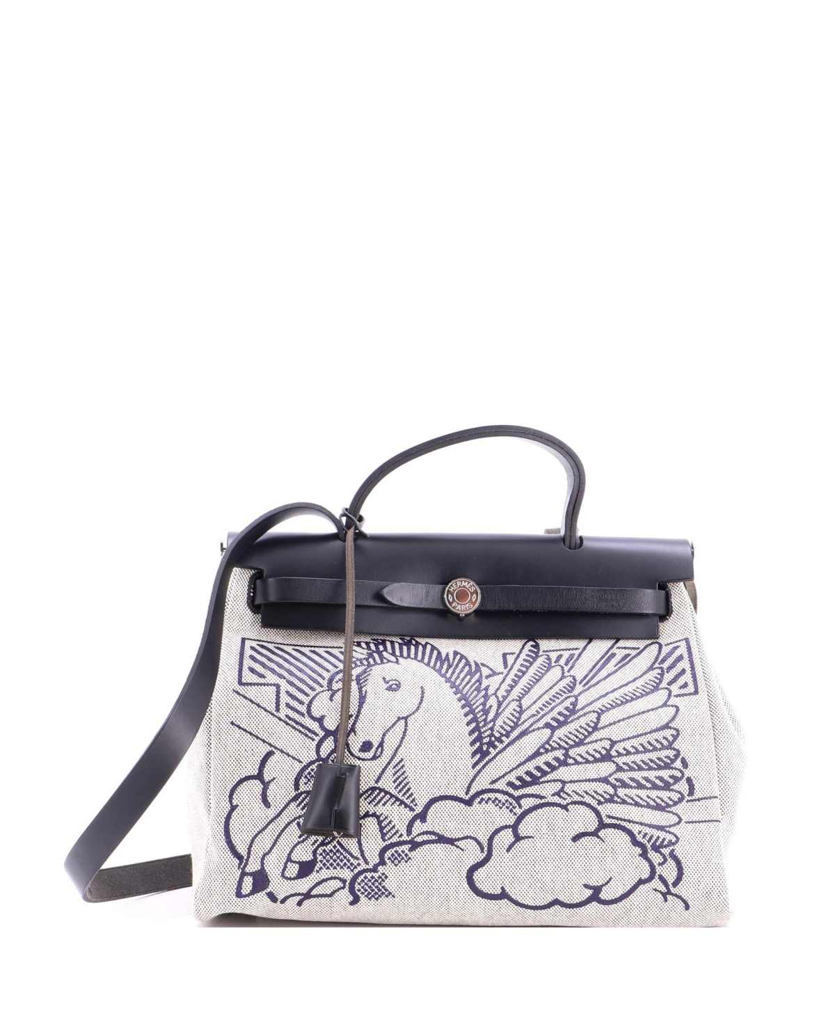 Click here for Pre-Owned Hermes 31 Herbag Zip Pegase Pop Toile an... prices