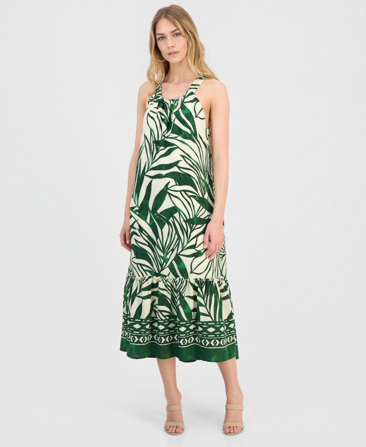 Click here for Sanda Darren Petite Sleeveless Border-Print Midi D... prices