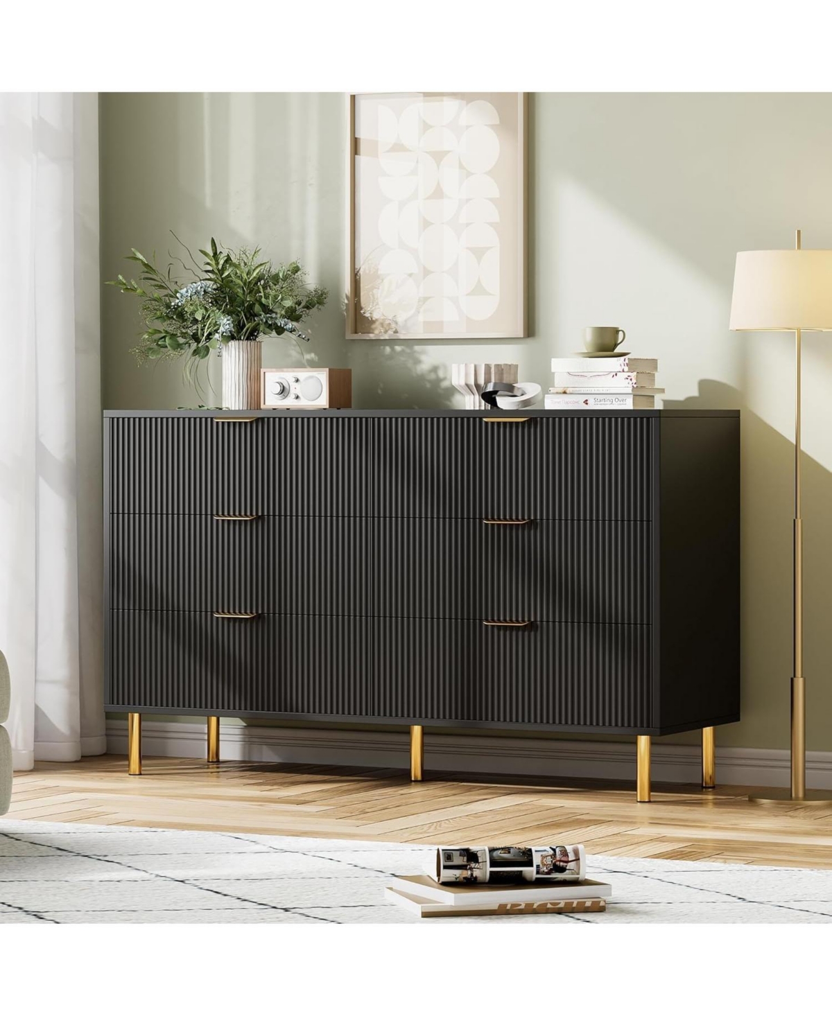 Click here for gaomon Modern 6 Drawer Dresser for Bedroom with Go... prices