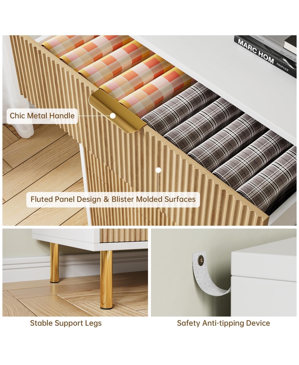 Click here for gaomon 5 Drawer Tall Wood Dresser Wooden Cabinet w... prices