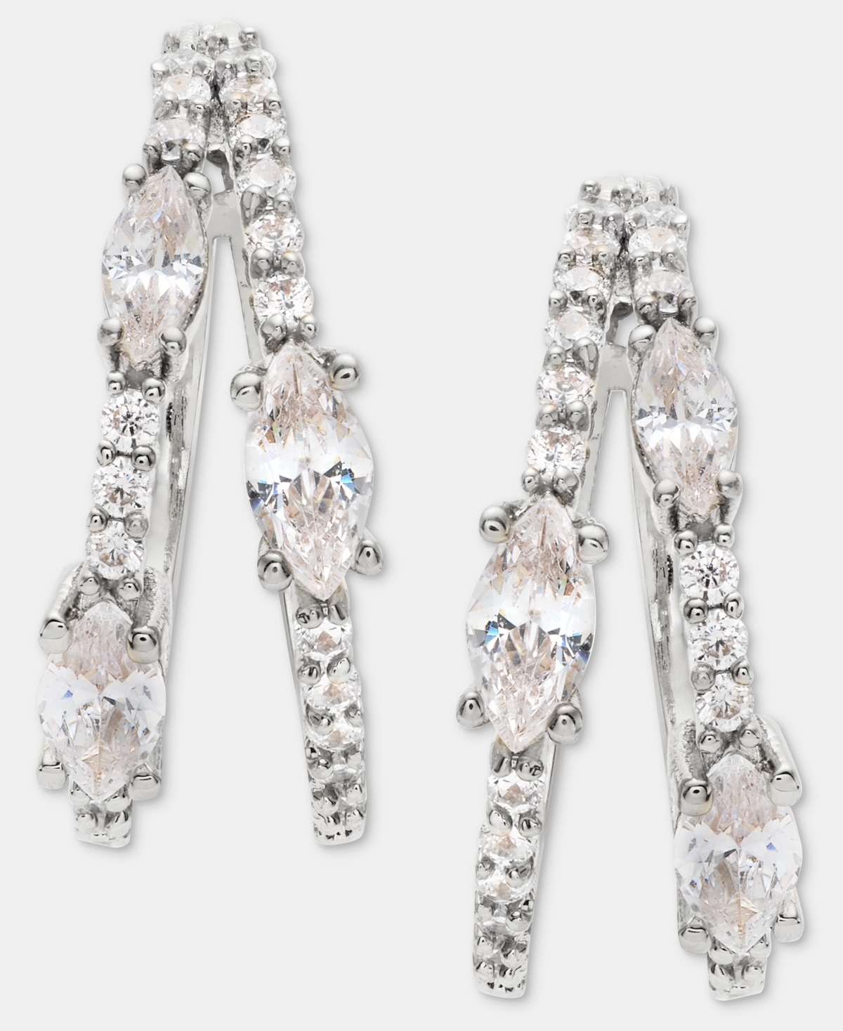 Click here for Givenchy Cubic Zirconia Split Hoop Earrings - Whit... prices