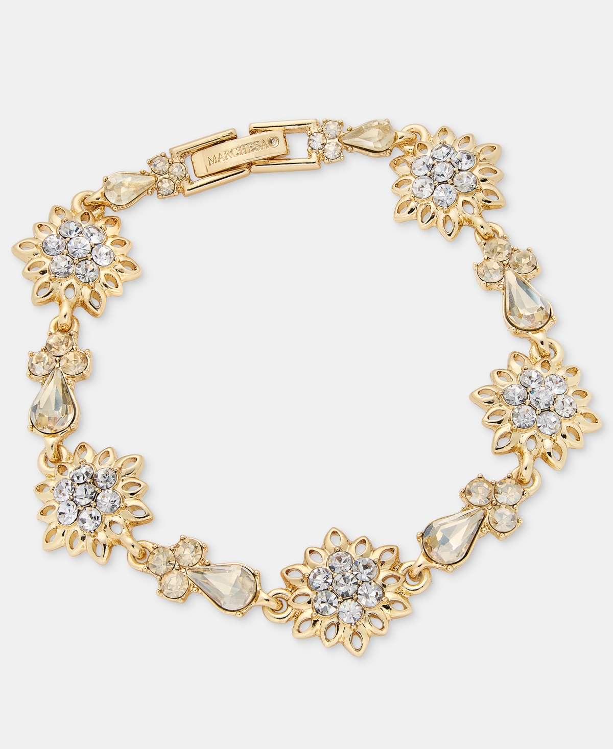 Click here for Marchesa Crystal Flower Statement Flex Bracelet -... prices