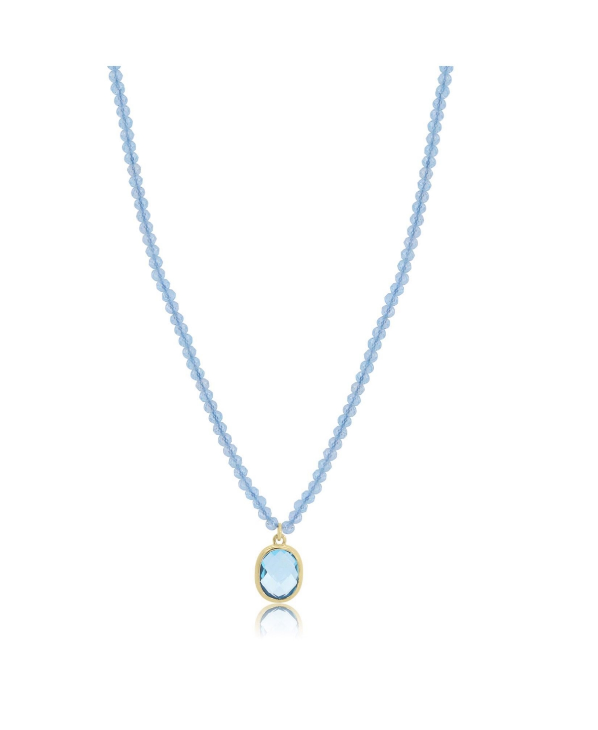 Click here for The Lovery Topaz Bead Bezel Necklace 14K Yellow Go... prices
