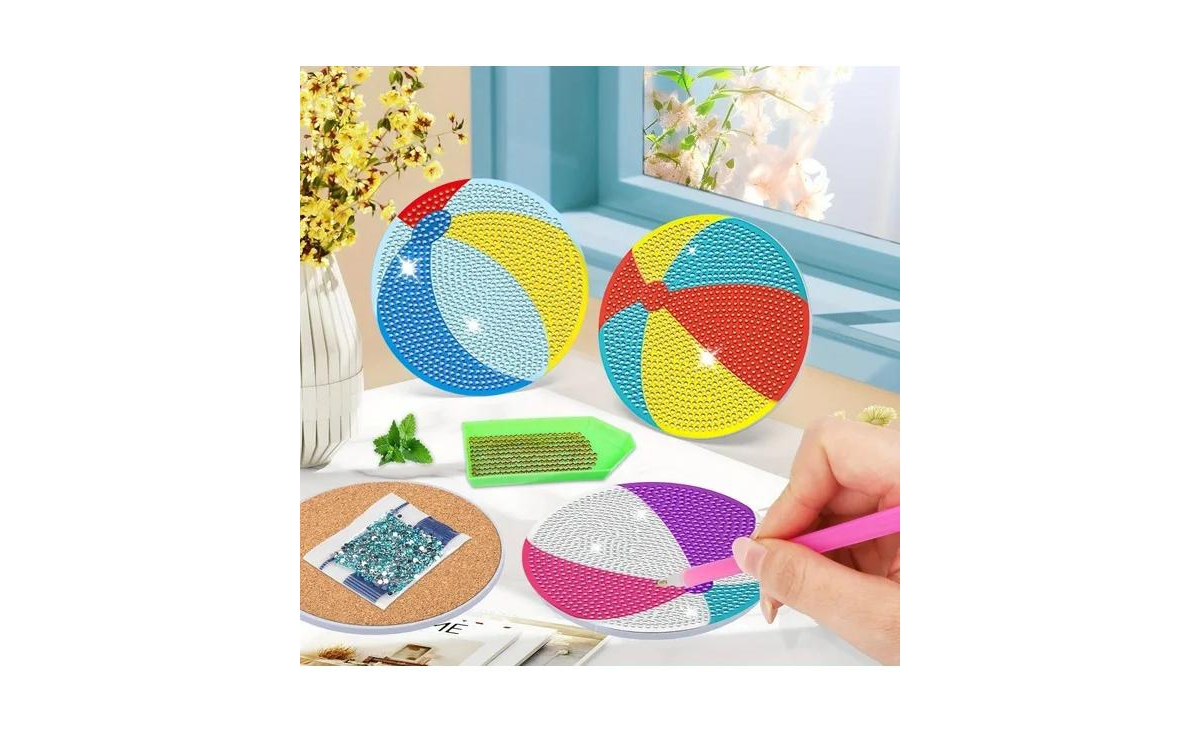 Click here for JDiction Diy Beach Ball Diamond Painting Coasters... prices