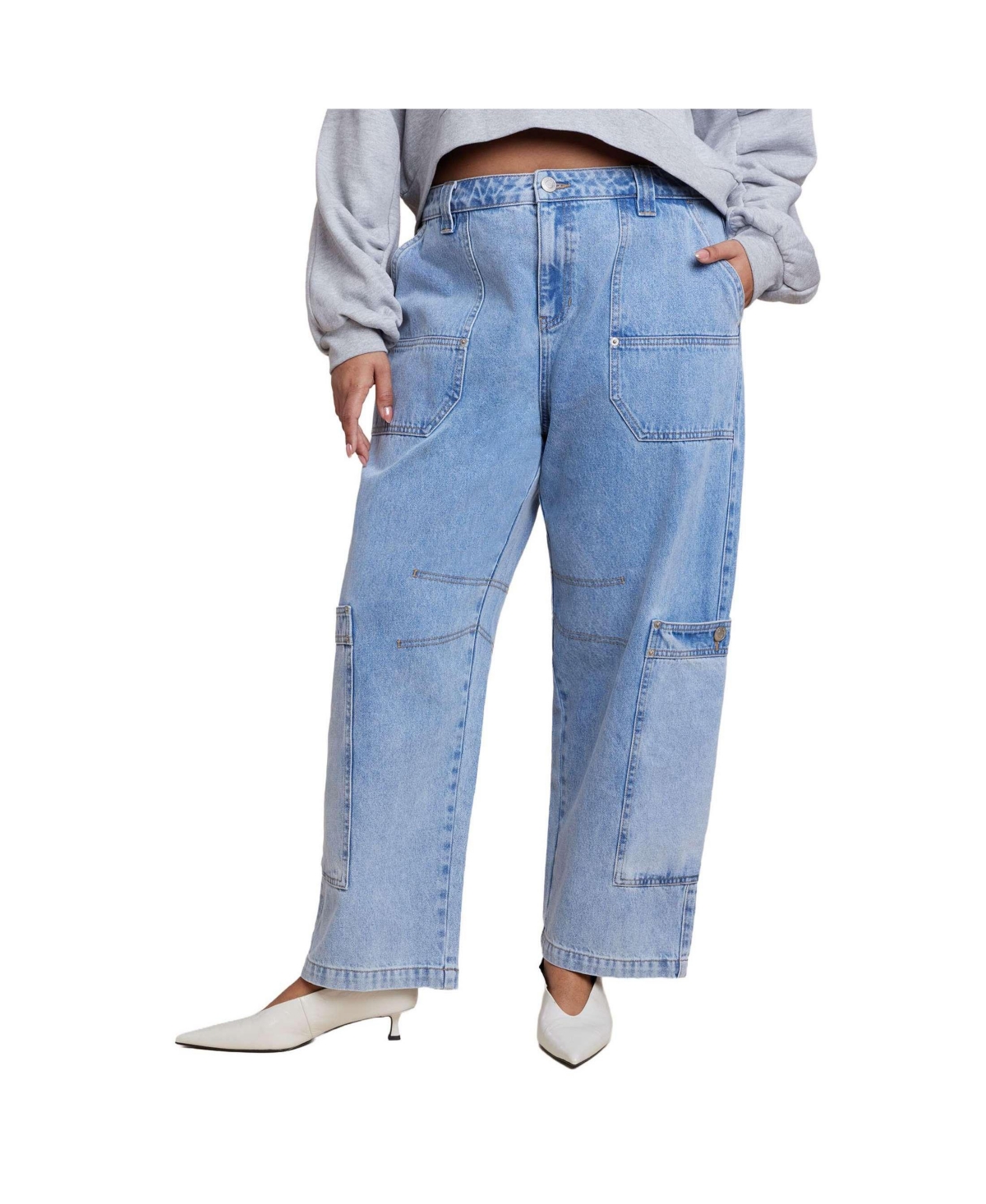 Click here for Eloquii Womens Low Rise Pocket Detail Loose Jean -... prices