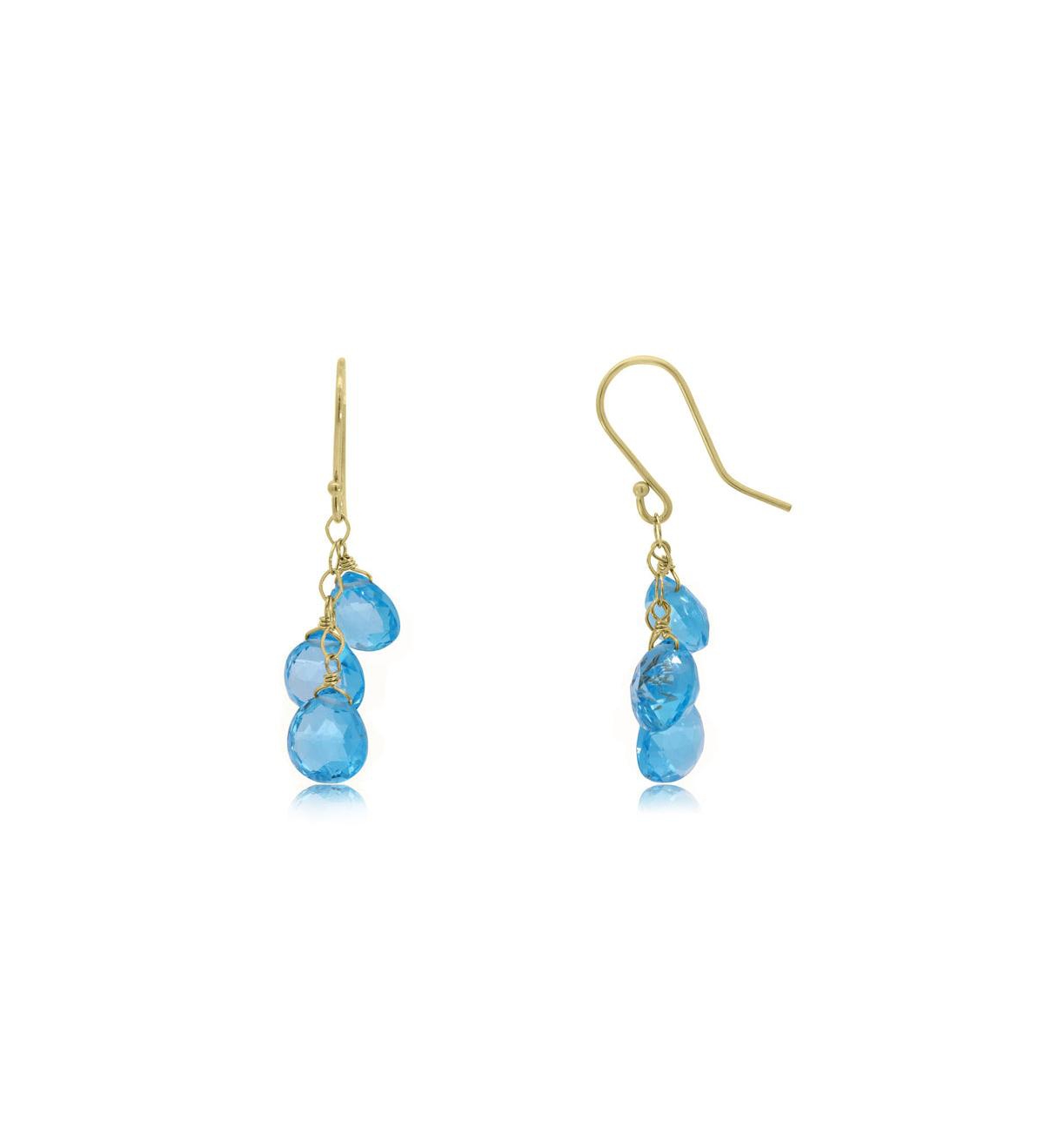 Click here for The Lovery Blue Topaz Bead Dangle Earrings 14K Gol... prices