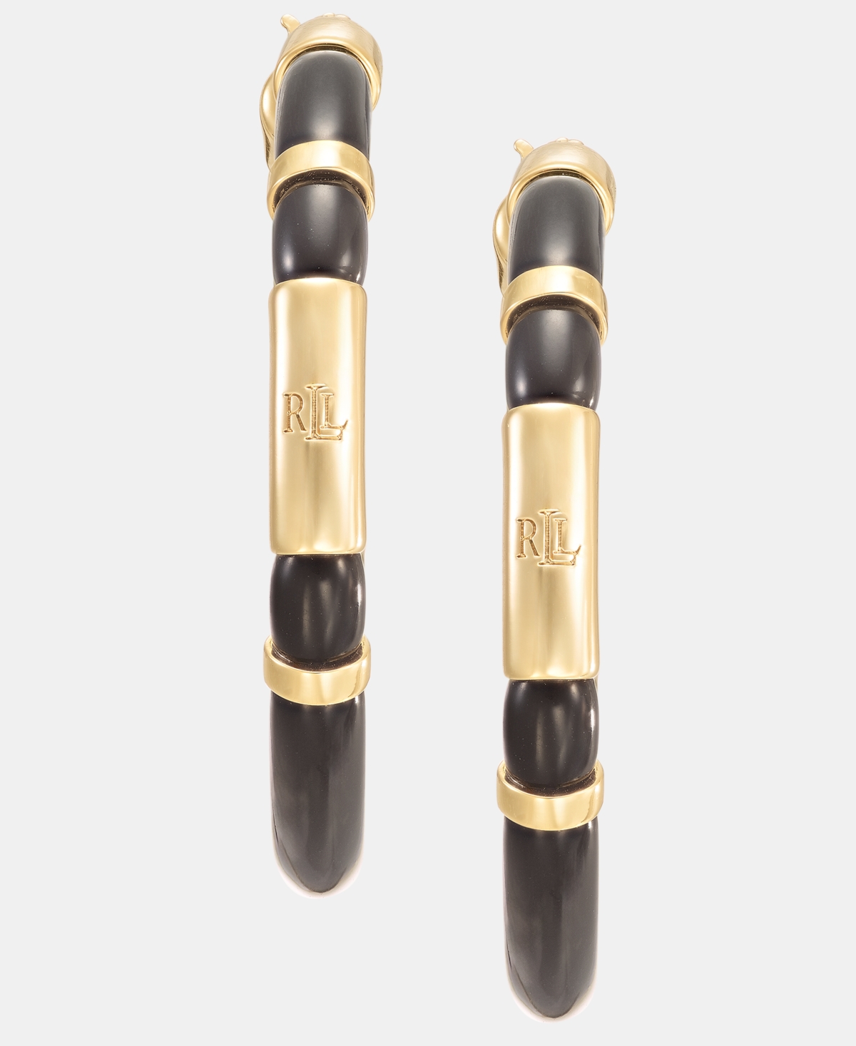 Click here for Lauren Ralph Lauren Medium Color Inlay Hoop Earrin... prices