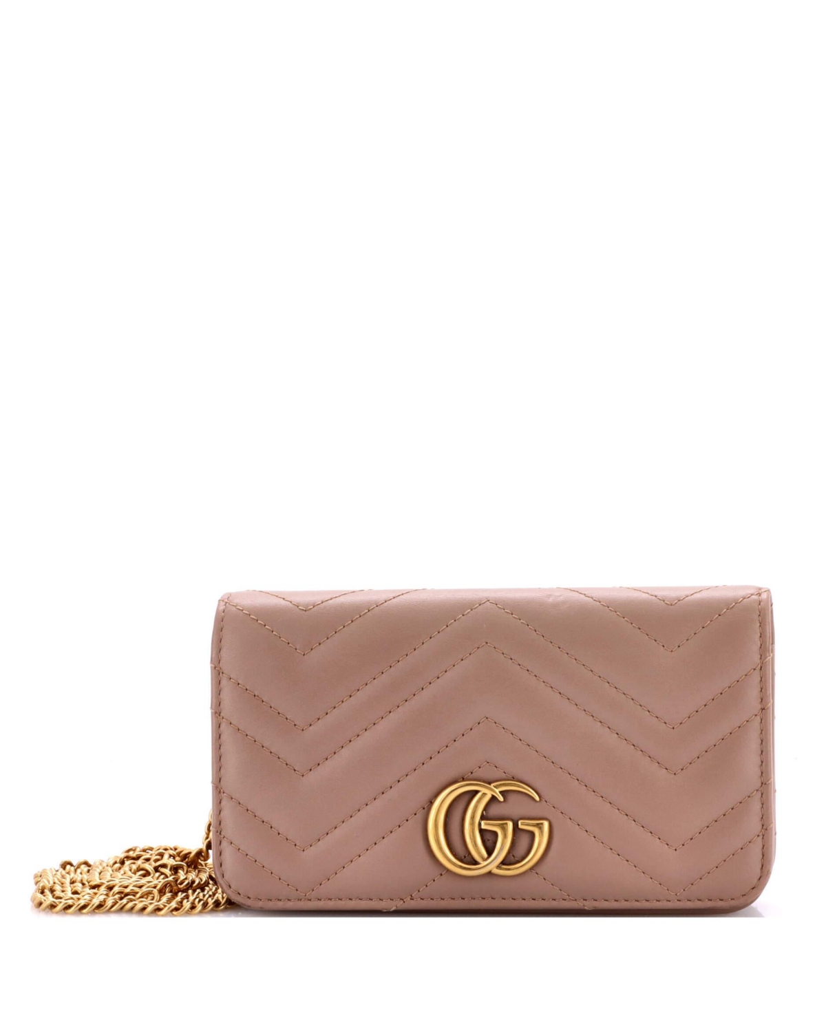 Click here for Pre-Owned Gucci Mini Gg Marmont Chain Flap Bag Mat... prices
