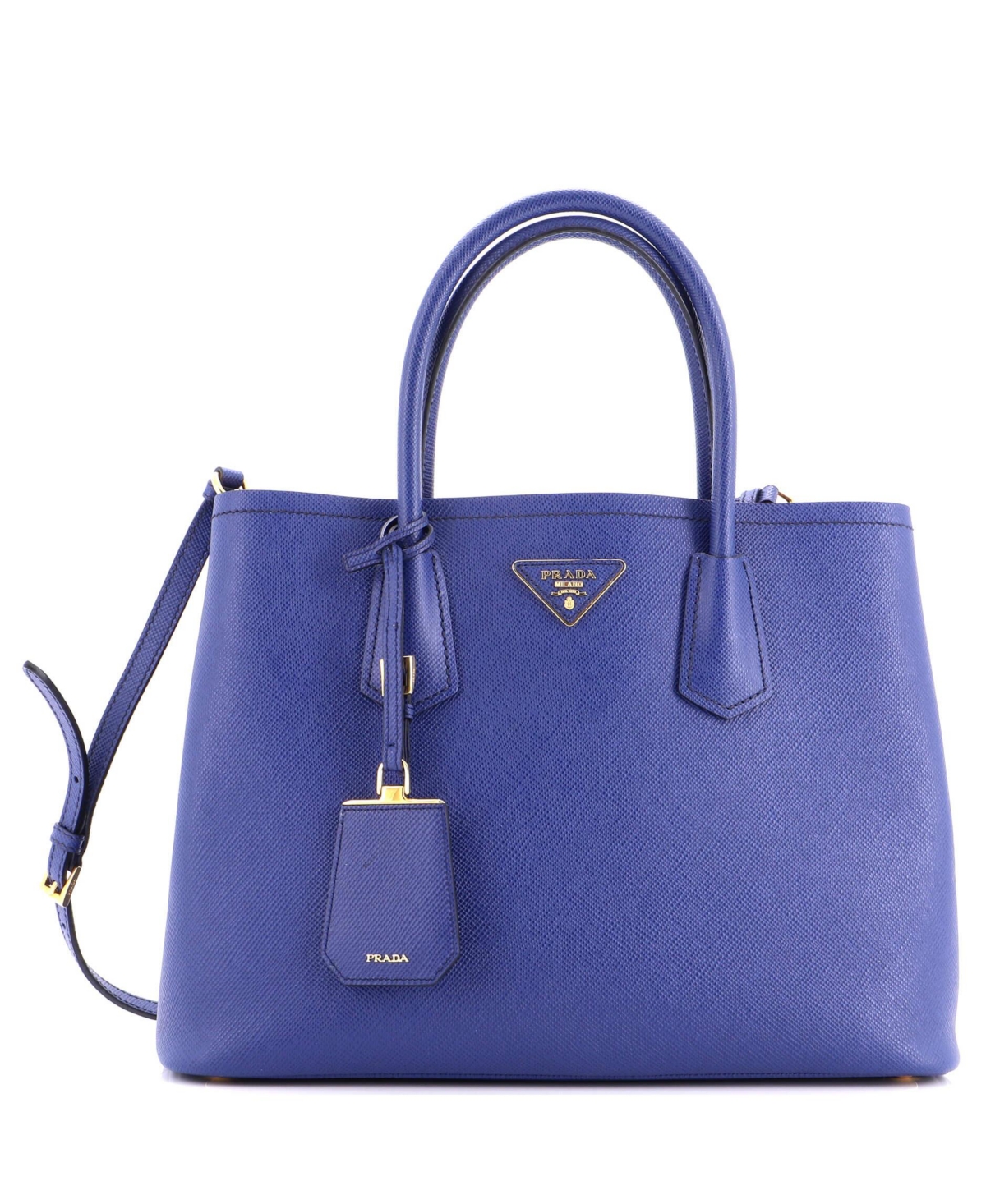 Click here for Pre-Owned Prada Medium Cuir Double Tote Saffiano L... prices