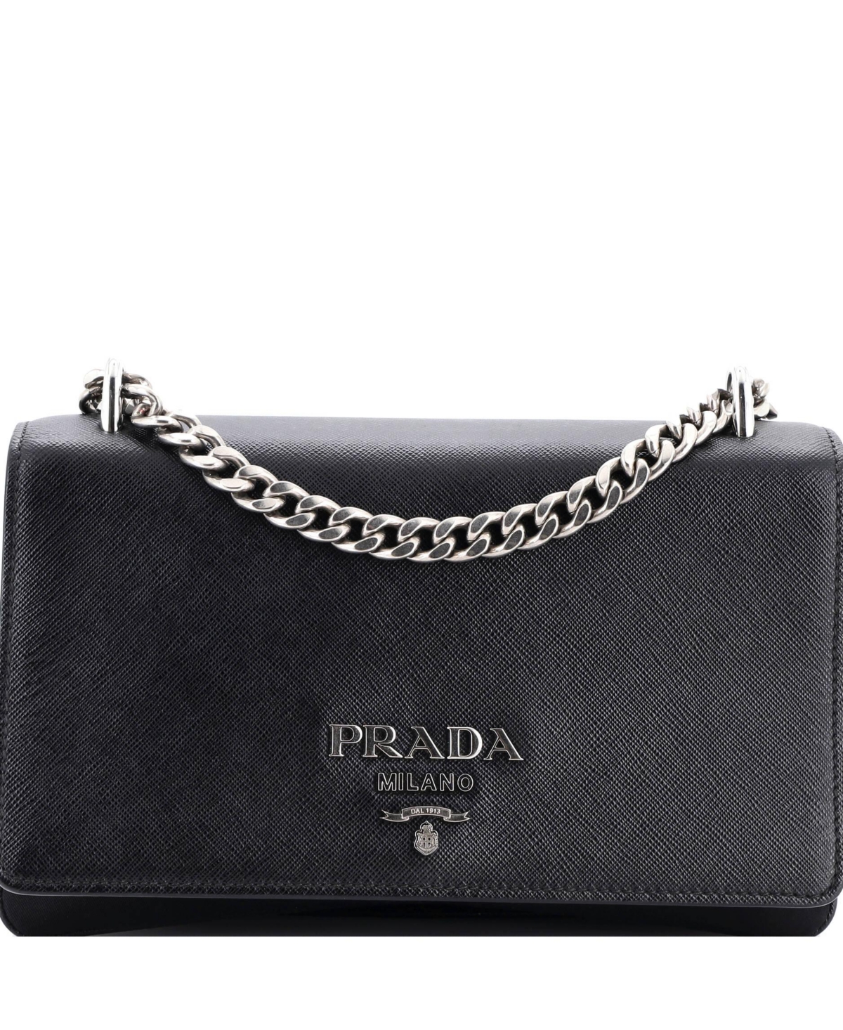 Click here for Pre-Owned Prada Medium Chain Flap Crossbody Bag Te... prices